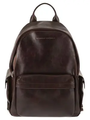 Brunello Cucinelli Calfskin Travel Backpack - Red