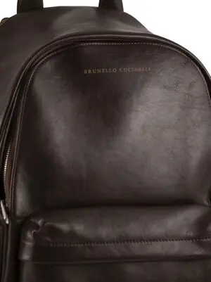 Brunello Cucinelli Calfskin Travel Backpack - Red
