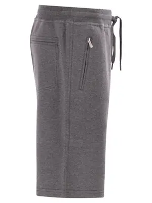 Brunello Cucinelli Techno Cotton Fleece Bermuda Shorts - Gray
