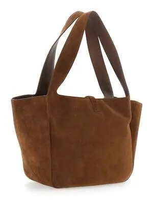 Saint Laurent Suede Cassandre Bag - Brown