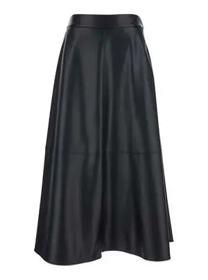 Max Mara Ninfa' Eco-leather Flared Skirt