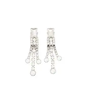 Alessandra Rich Crystal Embellishment Drop Earrings - Silver