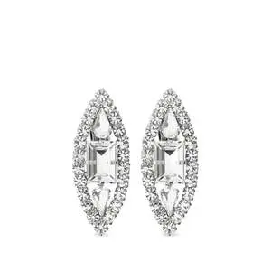 Alessandra Rich Tone Marquise Drop Earrings With Gem Detailing