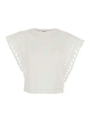 Isabel Marant Étoile Odyle Crew Neck Top With Cut-out Details - White