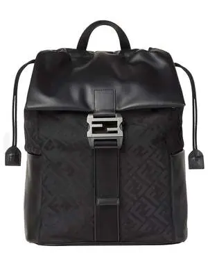 Fendi Baguette Backpack Ff Monogram - Black