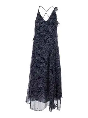 Isabel Marant Étoile ISABEL MARANT ETOILE Flared V-Neck Dress With Ruffles Multicolor