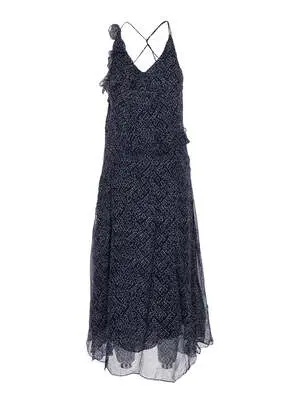Isabel Marant Étoile Flared V-neck Dress With Ruffles - Multicolor