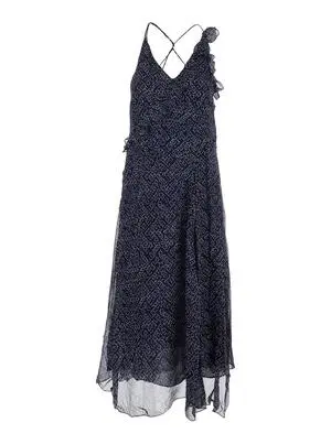 Isabel Marant Étoile ISABEL MARANT ETOILE Flared V-Neck Dress With Ruffles Multicolor