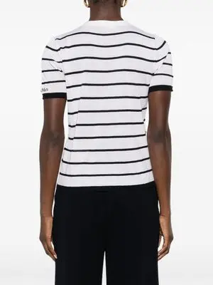 Max Mara Striped Crewneck Short Sleeve T-shirt - Multicolor