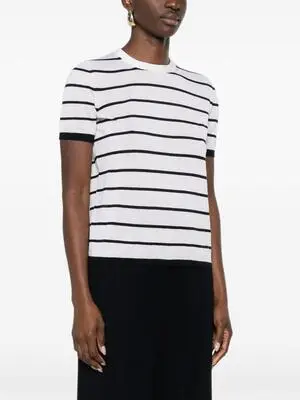 Max Mara Striped Crewneck Short Sleeve T-shirt - Multicolor