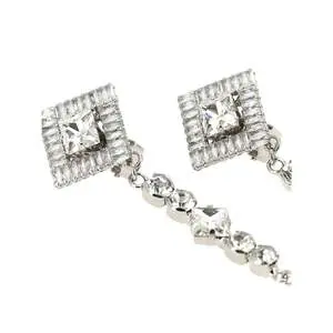 Alessandra Rich Tone Crystal And Faux Pearl Drop Earrings