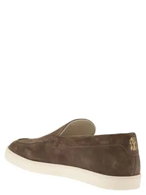 Brunello Cucinelli Chevron Suede Moccasin Trainers