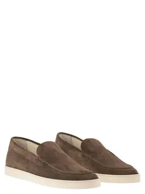 Brunello Cucinelli Chevron Suede Moccasin Trainers
