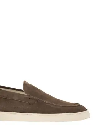 Brunello Cucinelli Chevron Suede Moccasin Trainers