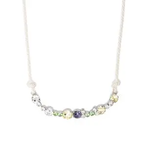 FORTE_FORTE Tone Multi-stone Necklace With Heart Pendant - Silver