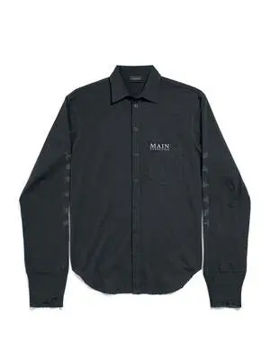 Balenciaga Main Character Artwork Long-sleeved Jersey Polo Shirt - Black