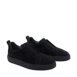Santoni Victory Suede Slip-on Sneakers - Blue