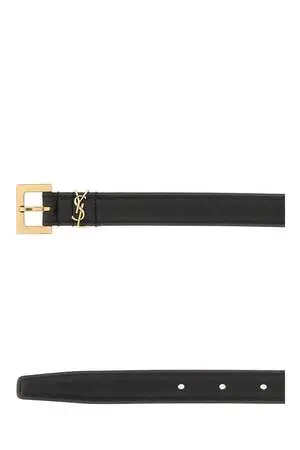 Saint Laurent Leather Belt With Monogram Buckle - Multicolor