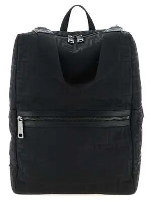 Fendi Lui Ff Nylon Backpack With Leather Details