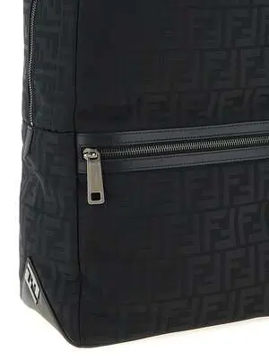 Fendi Lui Ff Nylon Backpack With Leather Details