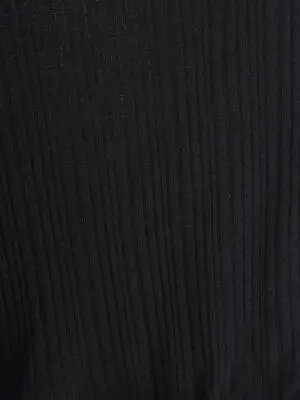 Fendi Ribbed V-neck Top With Ruffle Hem