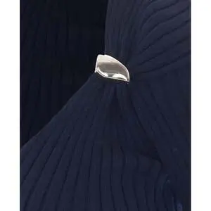 Bottega Veneta Ribbed Silk And Cashmere Knit Top With Gold-tone Hardware