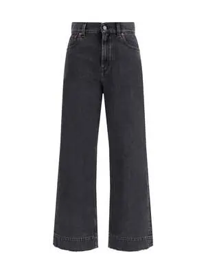 Chloé High-waisted Cropped Denim Jeans - Black