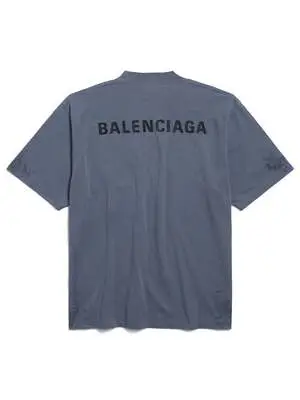 Balenciaga Back Medium Fit T-shirt In Faded Jersey - Blue