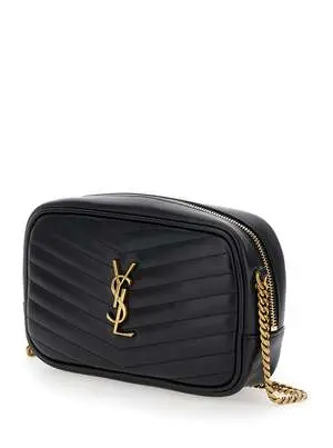 Saint Laurent Lou Mini Shoulder Bag With Cassandre Detail In Quilted Leather - Multicolor