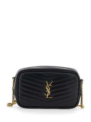 Saint Laurent Lou Mini Shoulder Bag With Cassandre Detail In Quilted Leather - Multicolor