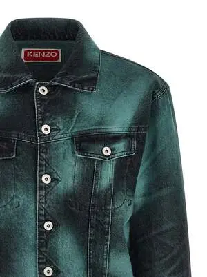 Kenzo Boke Heart" Washed Denim Oversized Jacket