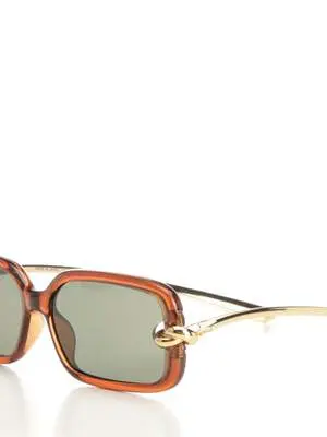 Bottega Veneta Rectangular Knot Sunglasses - Brown