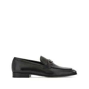 FERRAGAMO Gancini Buckle Loafers In Leather - Black