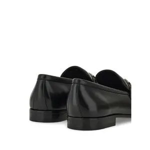 FERRAGAMO Gancini Buckle Loafers In Leather - Black