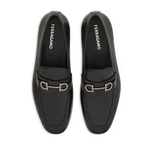 FERRAGAMO Gancini Buckle Loafers In Leather - Black