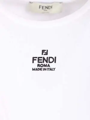Fendi Ribbed Cropped Top With Logo Detail