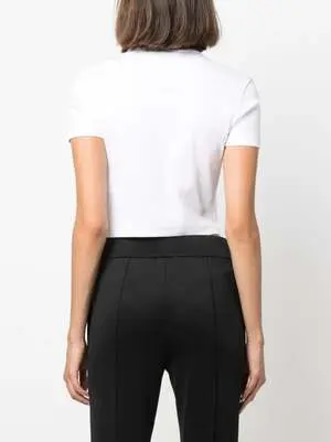 Fendi Ribbed Cropped Top With Logo Detail