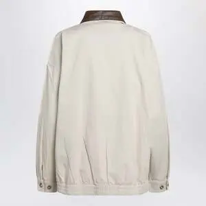 Prada Garment-dyed Old Gabardine Blouson With Embroidery