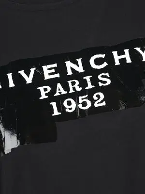 Givenchy Cotton T-shirt With Tape Print - Black