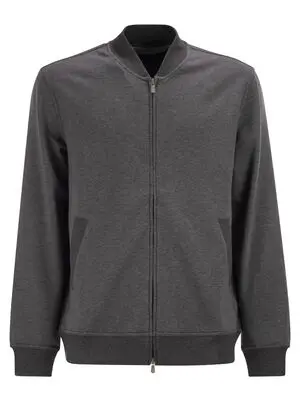 Brunello Cucinelli Techno Cotton Fleece Zip-up Topwear