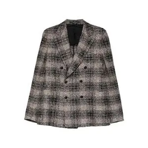 Tagliatore Double-breasted Checked Blazer - Brown