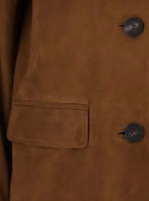 Tagliatore Suede Classic Collar Jacket - Brown