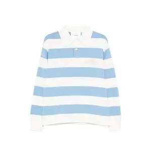 Axel Arigato Striped Cotton Wool Blend Polo Knitwear - Blue