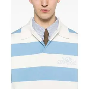Axel Arigato Striped Cotton Wool Blend Polo Knitwear