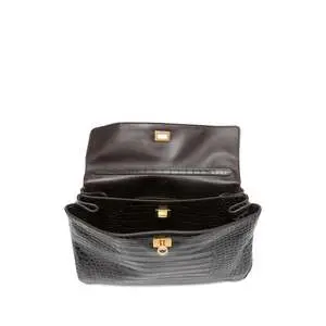 Balenciaga Balenciaga Crocodile Embossed Leather Tote Bag Brown