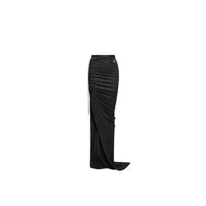 Moncler Cotton Asymmetric Draped Skirt - Black