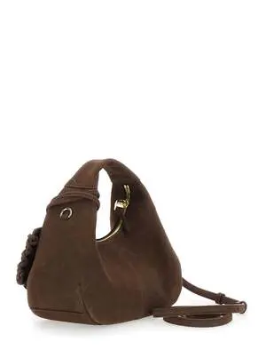 GANNI Suede Handbag With Removable Shoulder Strap