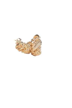 Bottega Veneta Gold Tone Twisted Hoop Earrings