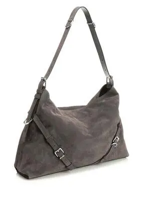 Givenchy Voyou Large Suede Shoulder Bag - Gray