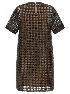 Brunello Cucinelli Sequin Mesh Mini Dress